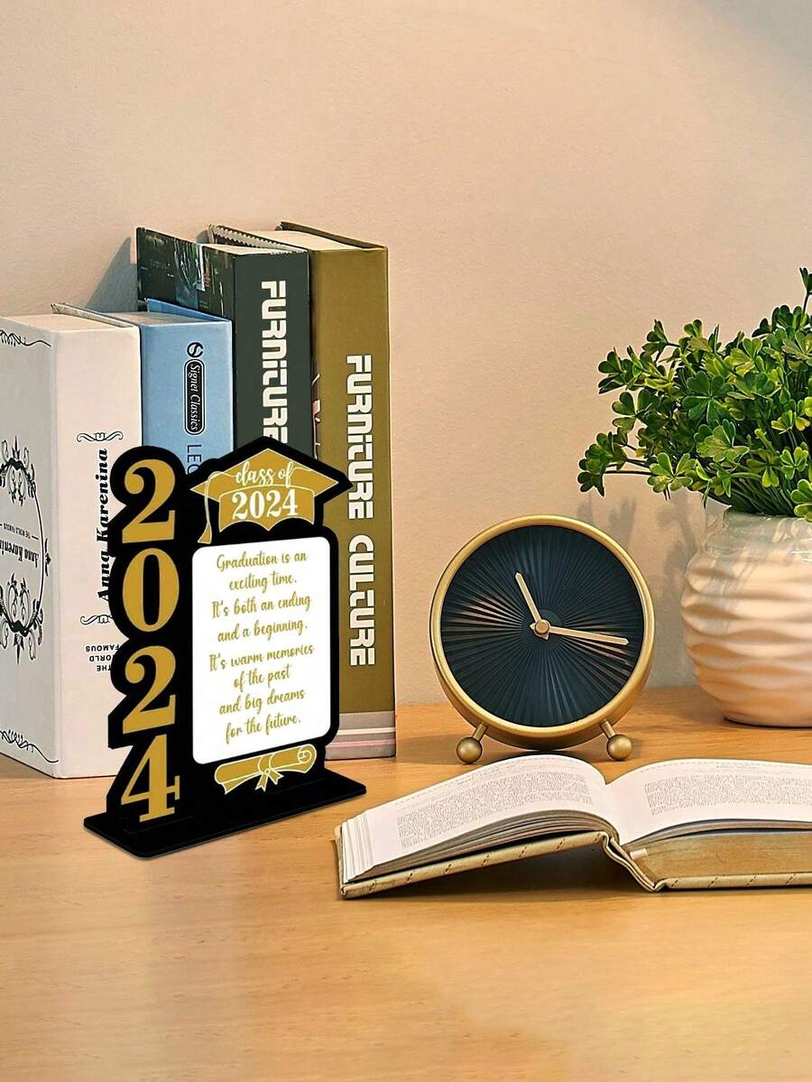 1pc-2024 Graduation Wooden Desk Sign, Graduation Gift Table Decoration ...