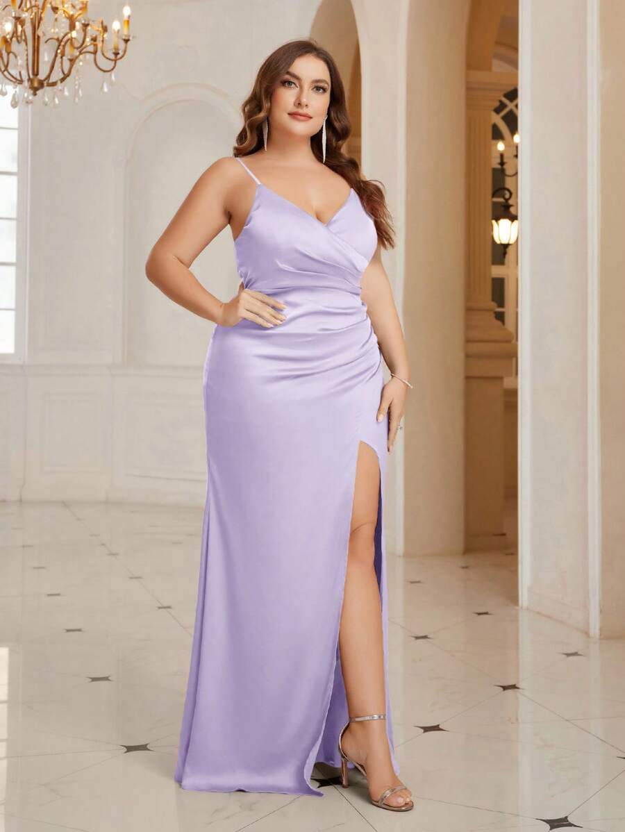 SHEIN Belle Vestido de fiesta, boda o graduación para dama de honor de talla grande, corte ...