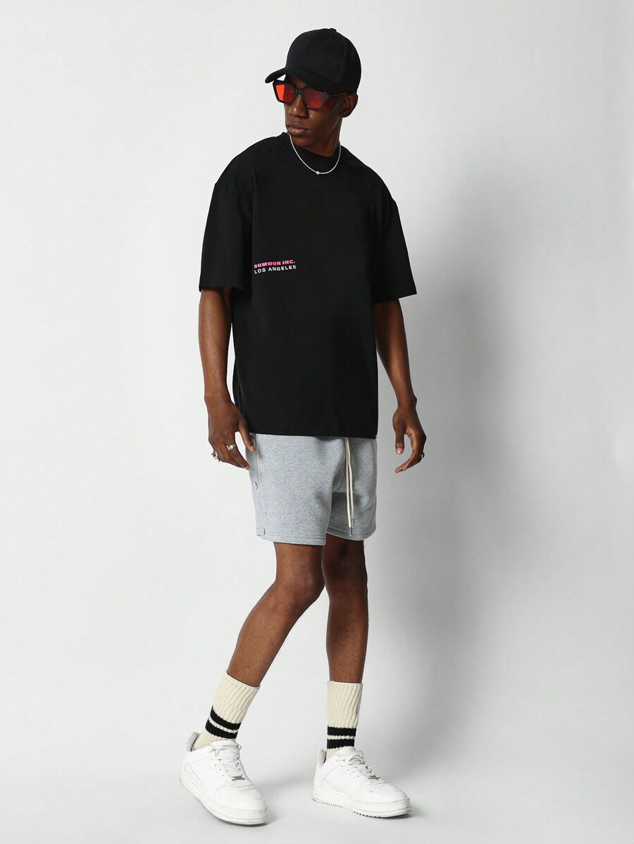 SUMWON Tee With Back Silver Balloon Print | SHEIN USA