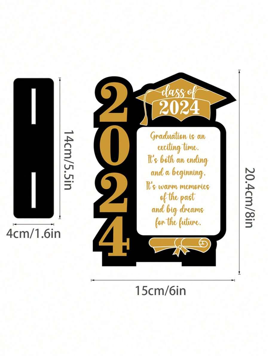 1pc-2024 Graduation Wooden Desk Sign, Graduation Gift Table Decoration ...