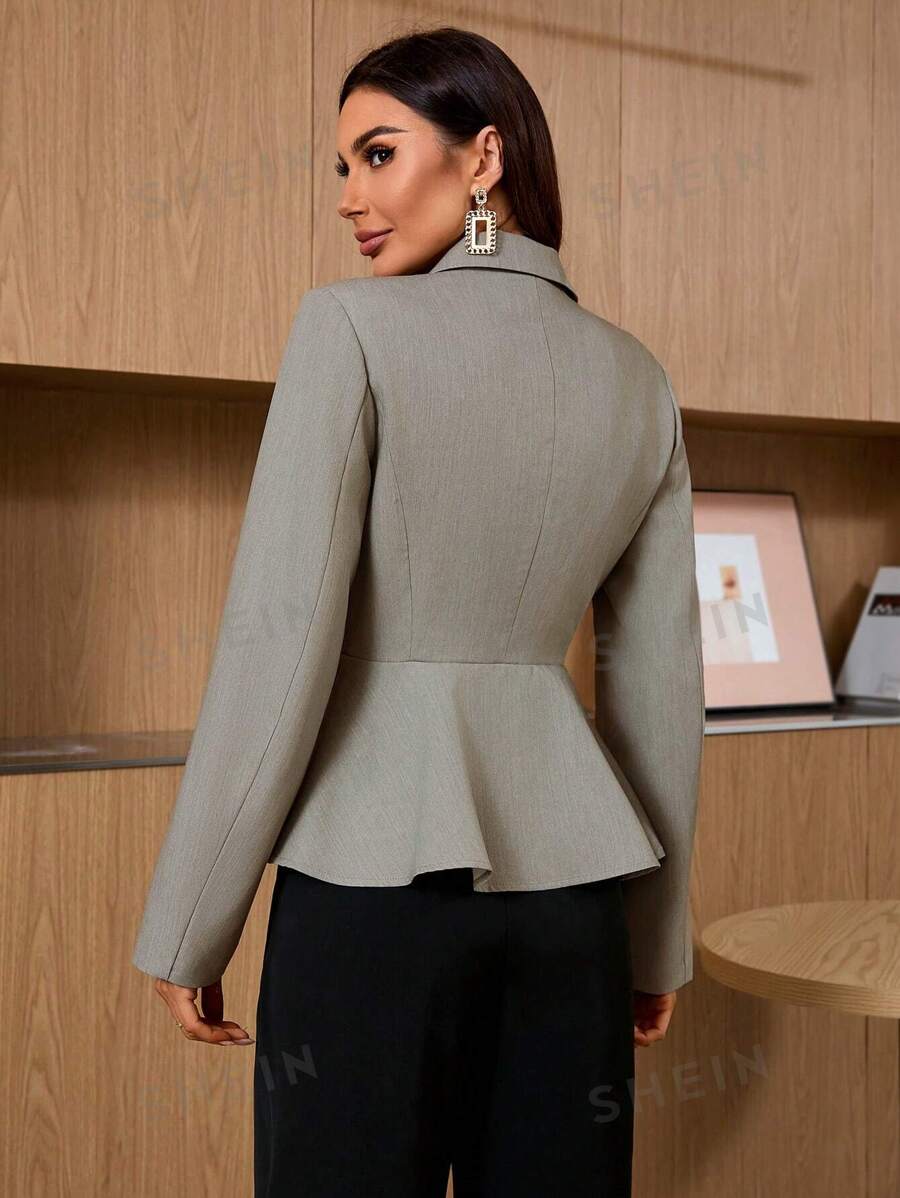 SHEIN Frenchy Fashionable High-End Commuting Asymmetrical Hem Frilled ...