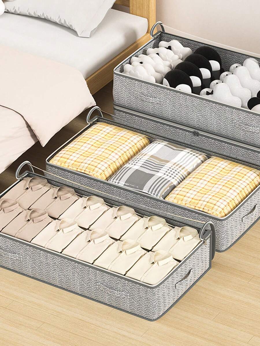 1Pc Foldable Clothes Storage Box,Large Capacity Under Bed Storage Bag ...