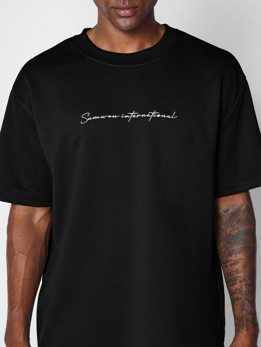 SUMWON Heavyweight Premium Tee With Back Graphic Print | SHEIN USA