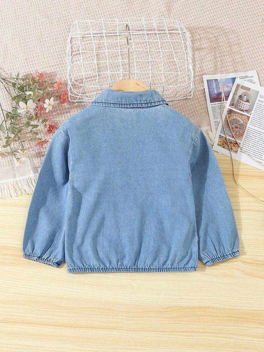 幼児用女の子かわいい刺繍花デニムジャケット | SHEIN JAPAN