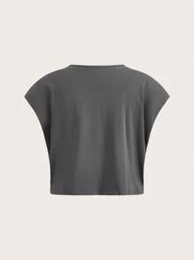 SHEIN EZwear CURVE Plus Eagle & Slogan Graphic Batwing Sleeve Tee ...