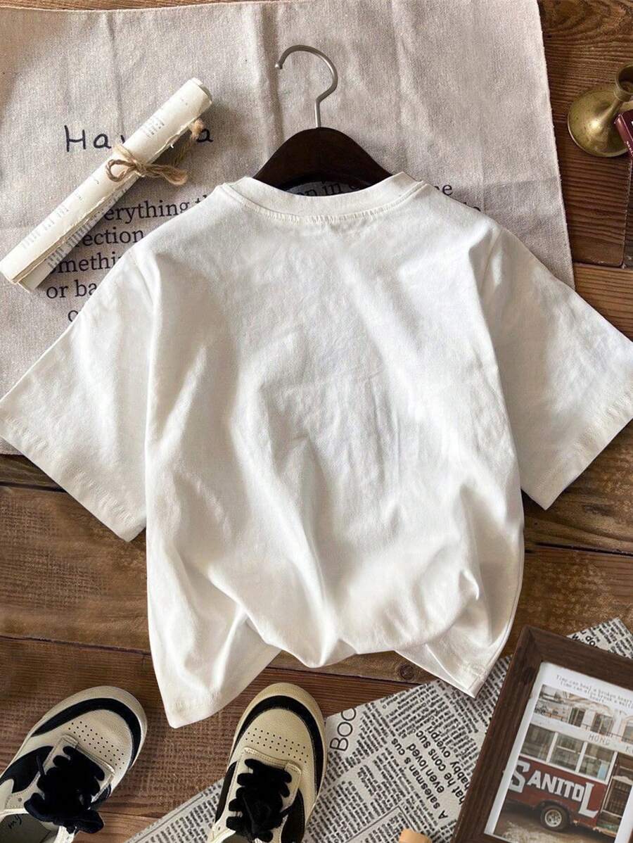 SHEIN Cute T-Shirts, Toddler Girl Clothes, Young Girl's Casual White ...