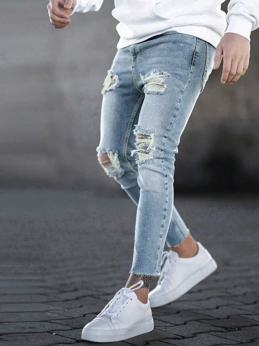 Men's Fashionable Vintage Ripped Jeans | SHEIN USA