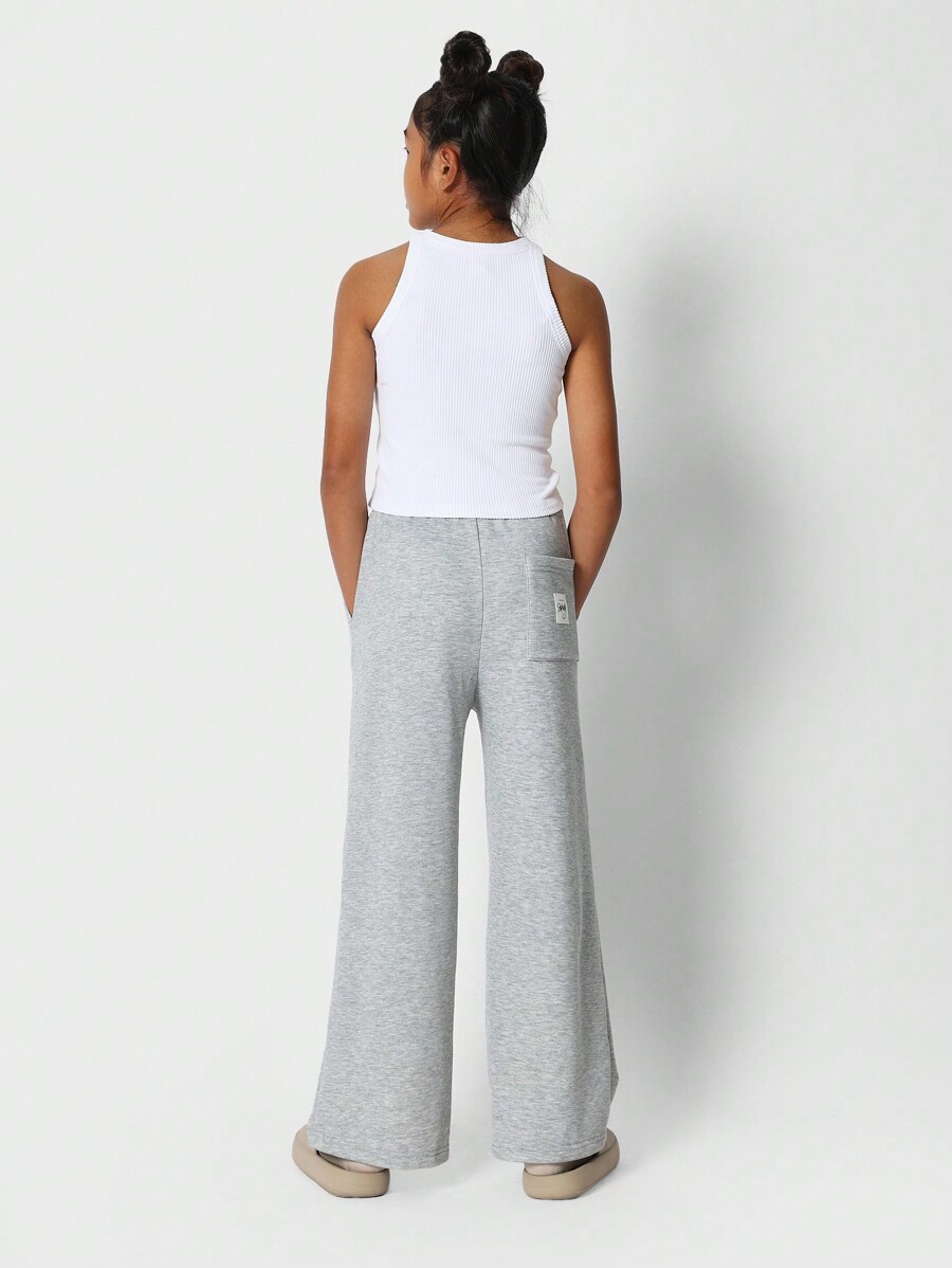 SUMWON Tween Girls Ribbed Tank And Flared Jogger With Front Print 2 ...