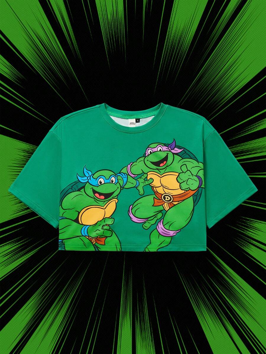 TEENAGE MUTANT NINJA TURTLES X SHEIN Women's Casual Cartoon Printed ...