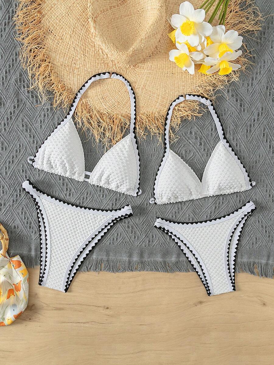 Conjunto de biquíni branco para menina adolescente conjunto de 2 peças ...