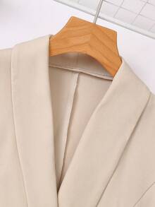SHEIN Privé Apricot Color Long Sleeve Lapel Women's Suit Jacket And ...