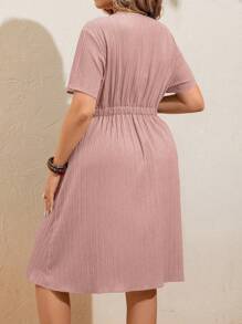 EMERY ROSE Vestido casual de vacaciones de talla grande de un solo ...