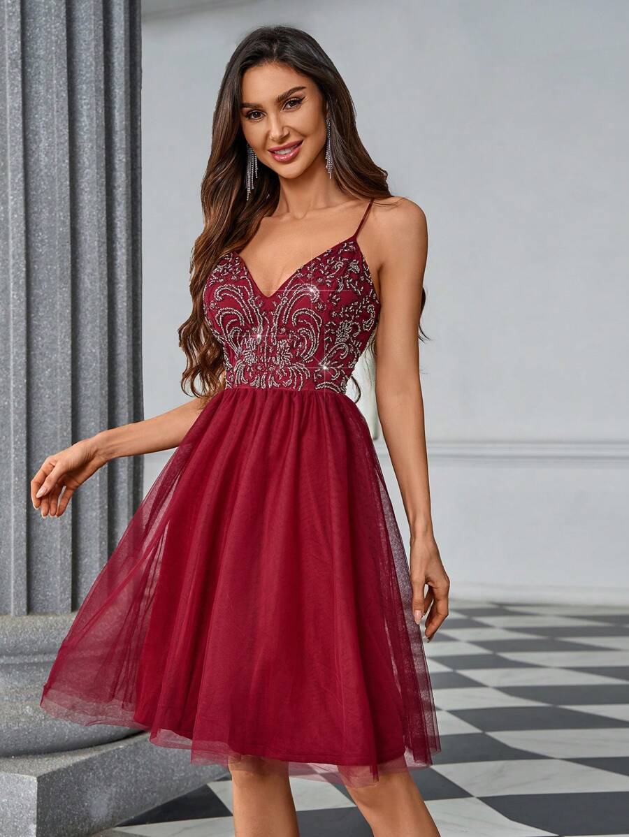 SHEIN Belle Abito da cocktail da donna in stile principessa, con ...