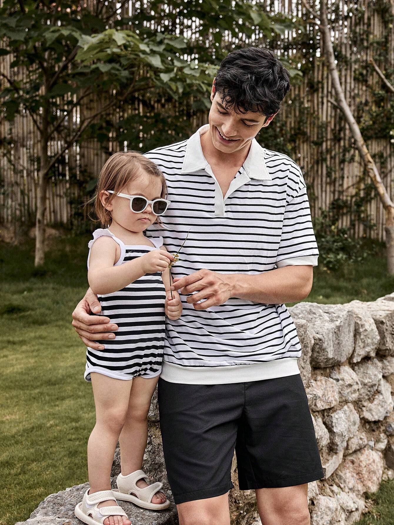 White Striped Traceable Cotton Men's Polo Shirt With Collar, Short ...