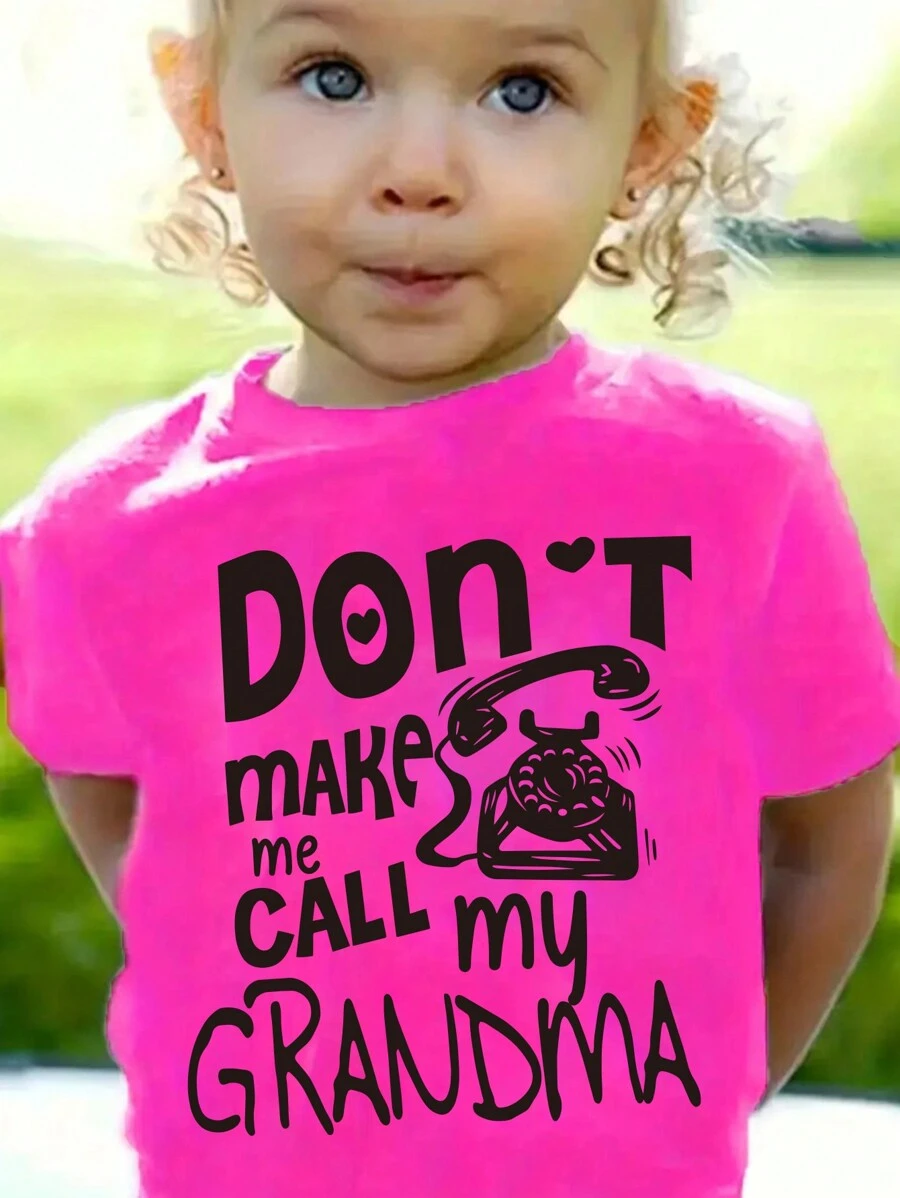 Young Girl Casual Simple Fashion Letter Slogan Printed Short Sleeve T ...