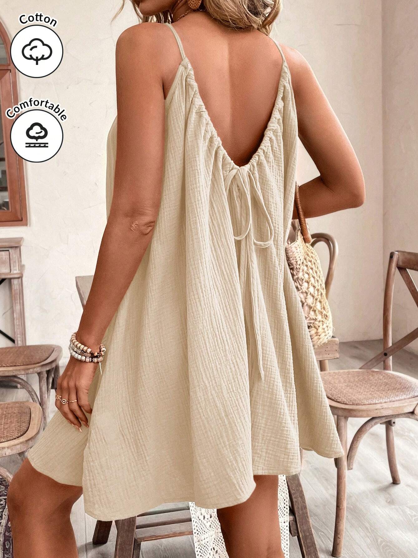 SHEIN Frenchy Summer Women's Cami Boho Sundress, Essential, Summer ...