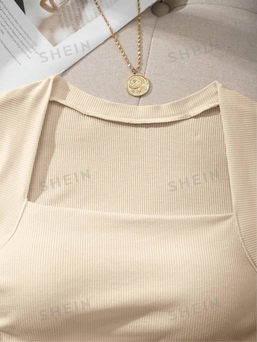 SHEIN EZwear 3pcs/Pack Padded Square Neck Bra-Free Slim-Fit Women's ...