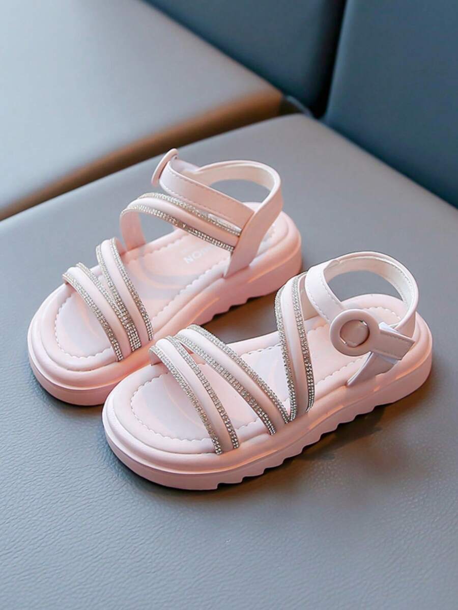 2024 New Summer Sweet Crystal Sandals For Girls, Flat-Heeled Sandals ...