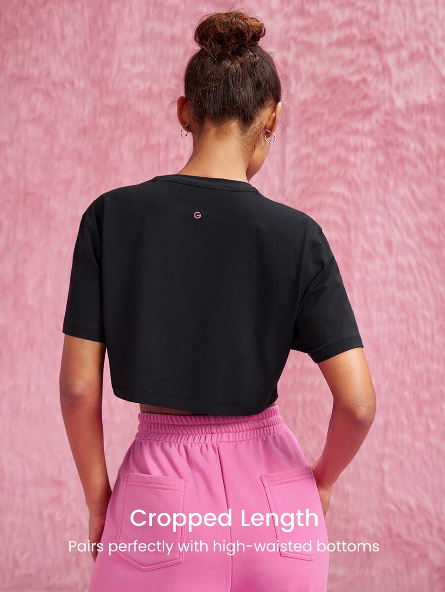 GLOWMODE GLOWMODE X Care Bears™ Pima Cotton Loose Fit Cropped Bear ...