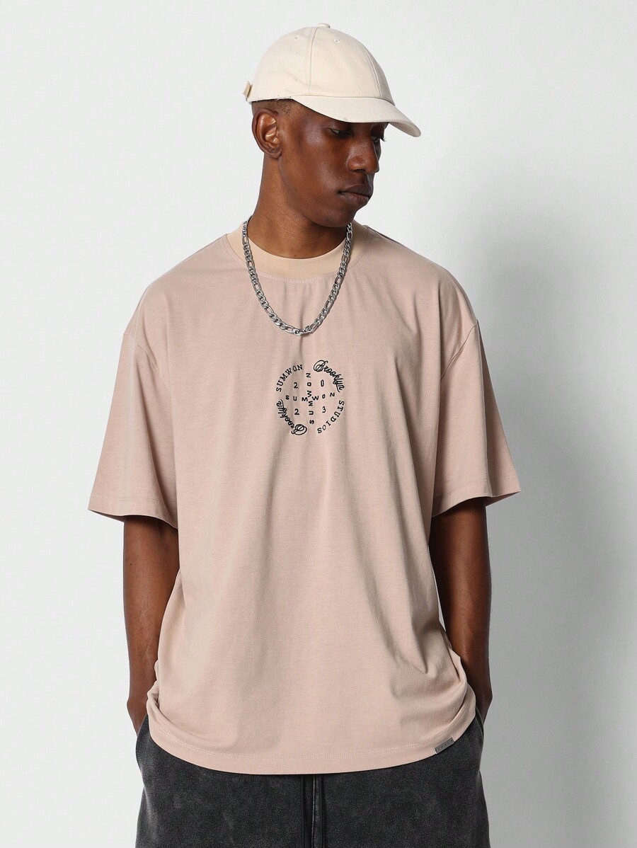 SUMWON T-Shirt mit Stickerei vorne und hinten | SHEIN Schweiz