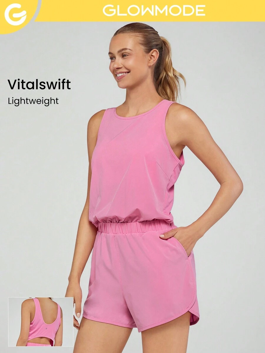 GLOWMODE VitalSwift Quick-Dry Cut-Out Pocket Jumpsuit With Built-In ...
