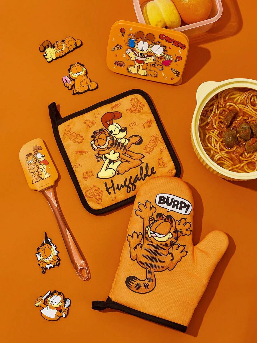 GARFIELD X SHEIN Cartoon Letter Pattern Heat Insulation Glove (Single ...