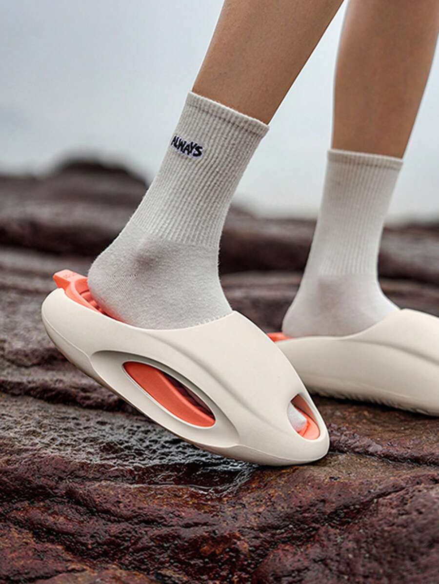 Women's Plastic Slipper, Outdoor Anti-Skid One Word Drag, Bi-Color ...