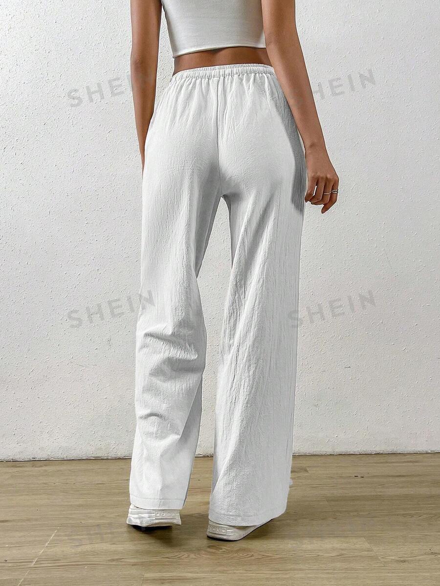 Shein Ezwear Drawstring Waist Slant Pocket Trousers Shein Uk