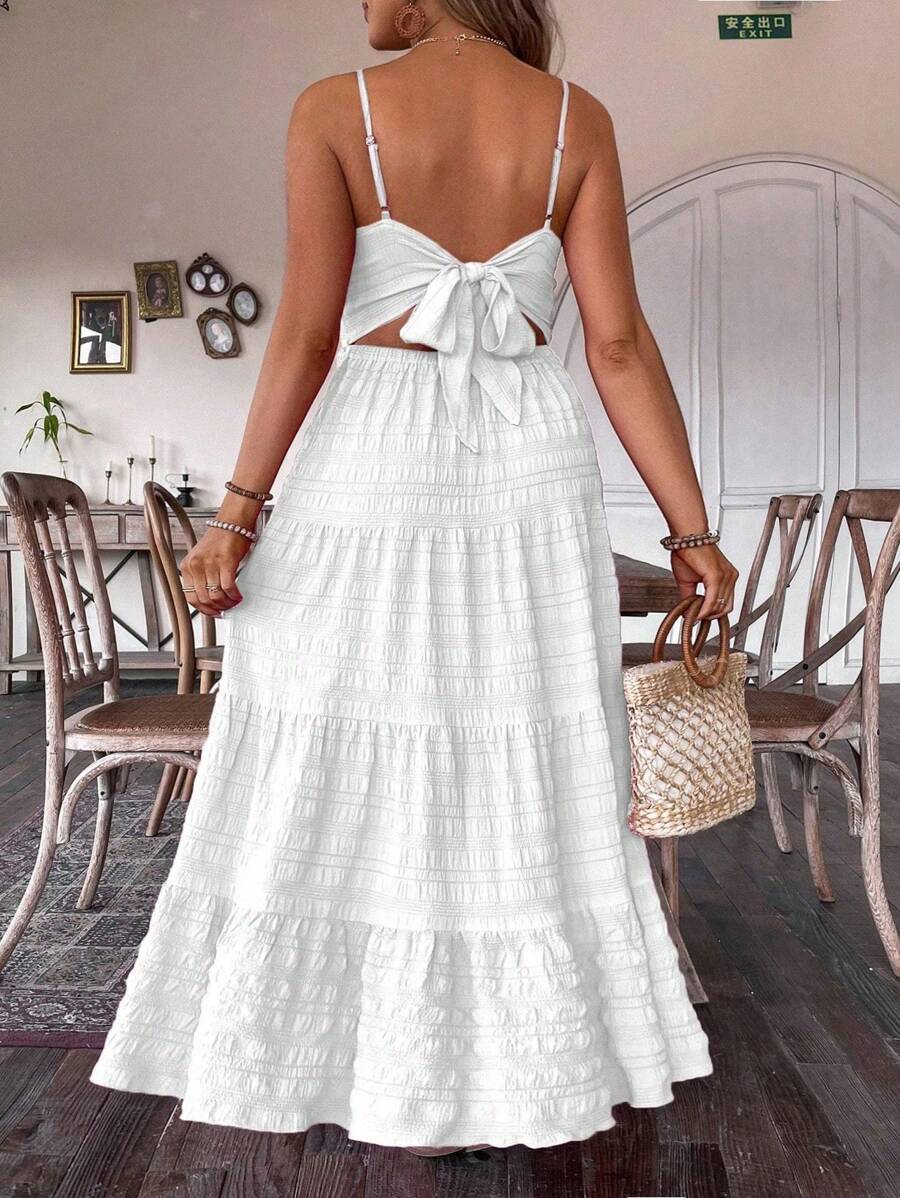 SHEIN Franclia Plus Size Women Summer Solid Color Multi-Layer Ruffled ...