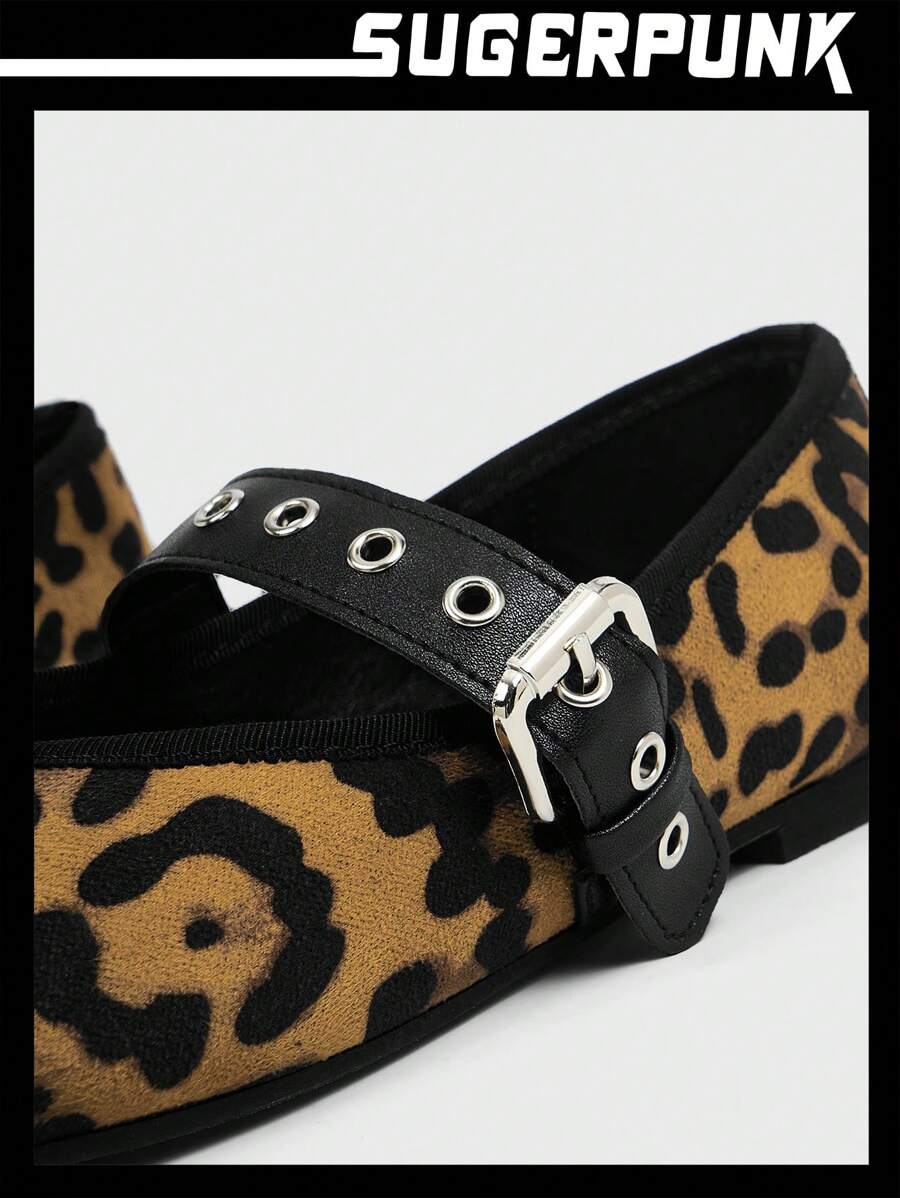 Sugerpunk Ladies Flat Leopard Print Sandals, Simple And Versatile ...