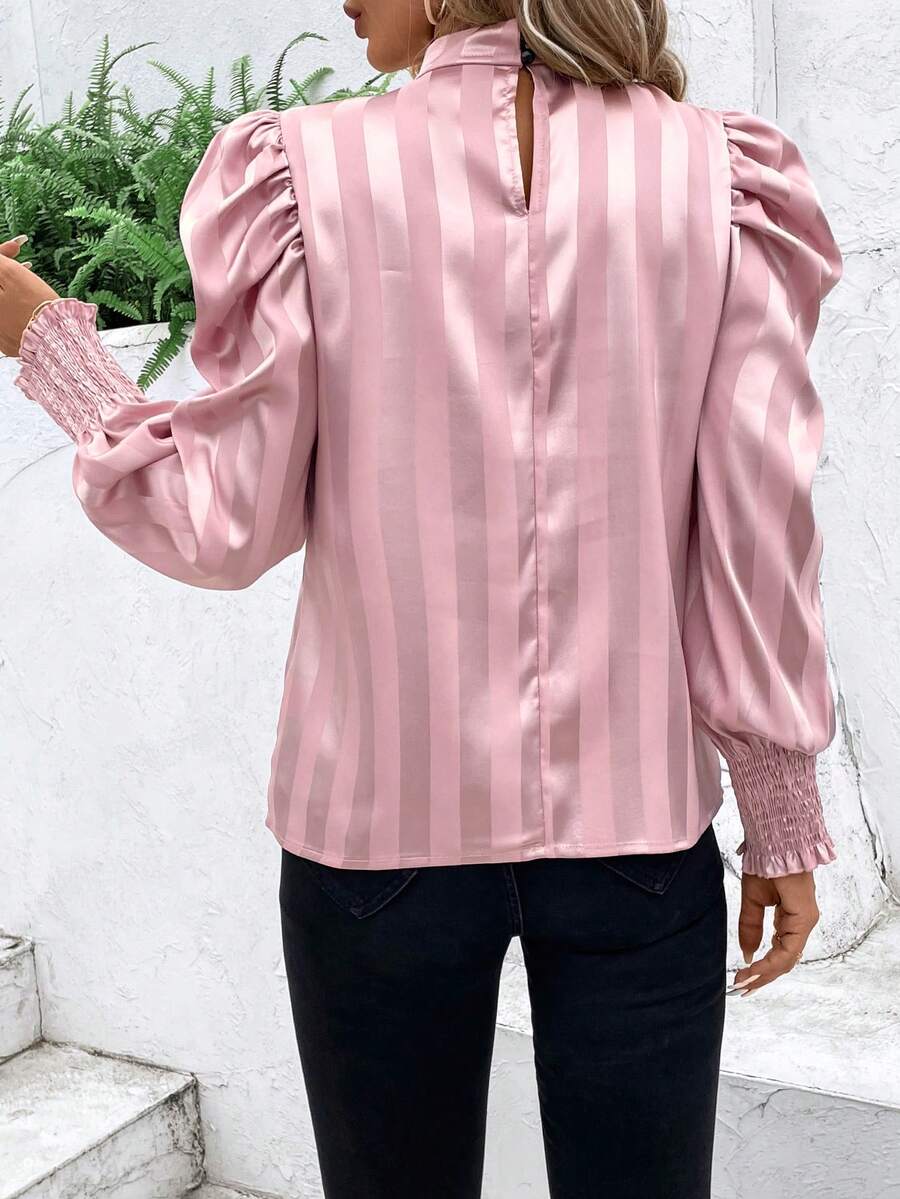 SHEIN Privé Regular Fit Women's Satin Shirt With Drapery And Pleated ...