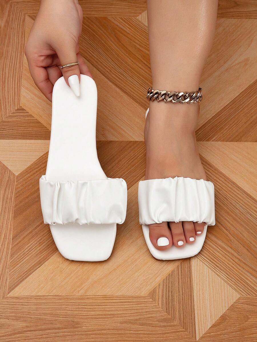 Wide Fit 2024 Summer White Design High-End Versatile Plus Size Wide Toe ...