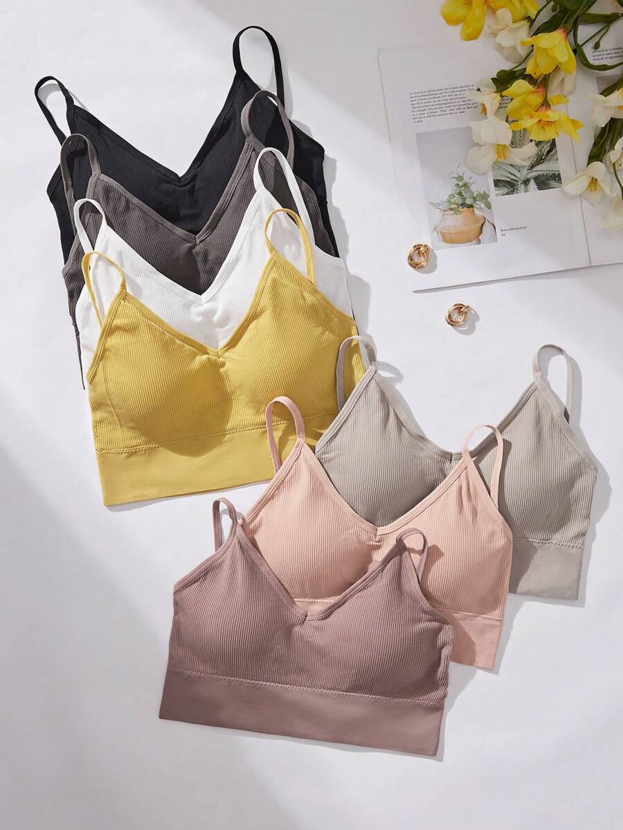 Women's Seamless Basic Daily Wear Strapless Bra 7-Piece Set | SHEIN UK