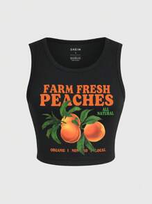 INAWLY Top casual estivo stampa con frutta e lettere, top da ...