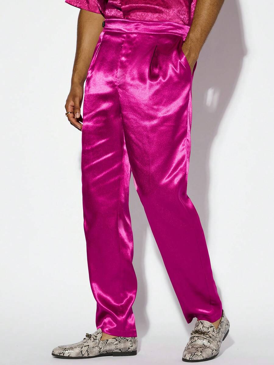 Manfinity NiteLyfe Men's Beach Outfits Basic Slim Fit Breathable Woven Casual Party Nightclub ...