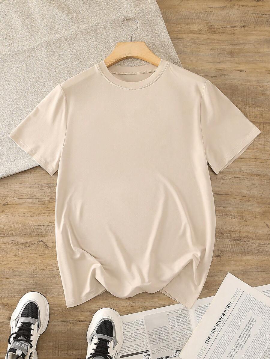 Manfinity Dauomo Men's Summer Letter Shark Printed Round Neck Short Sleeve Casual T-Shirt for ...