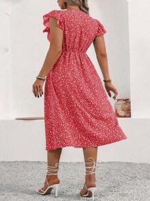 SHEIN Clasi Plus Size Women's Casual Printed Simple Daily Dress (Random ...