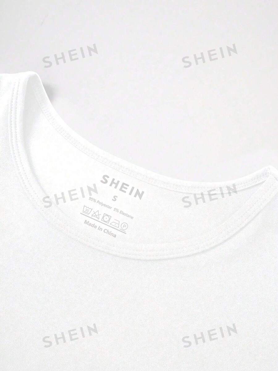 Shein Essnce Women Fashionable Loose Fit Short Sleeve T Shirt With