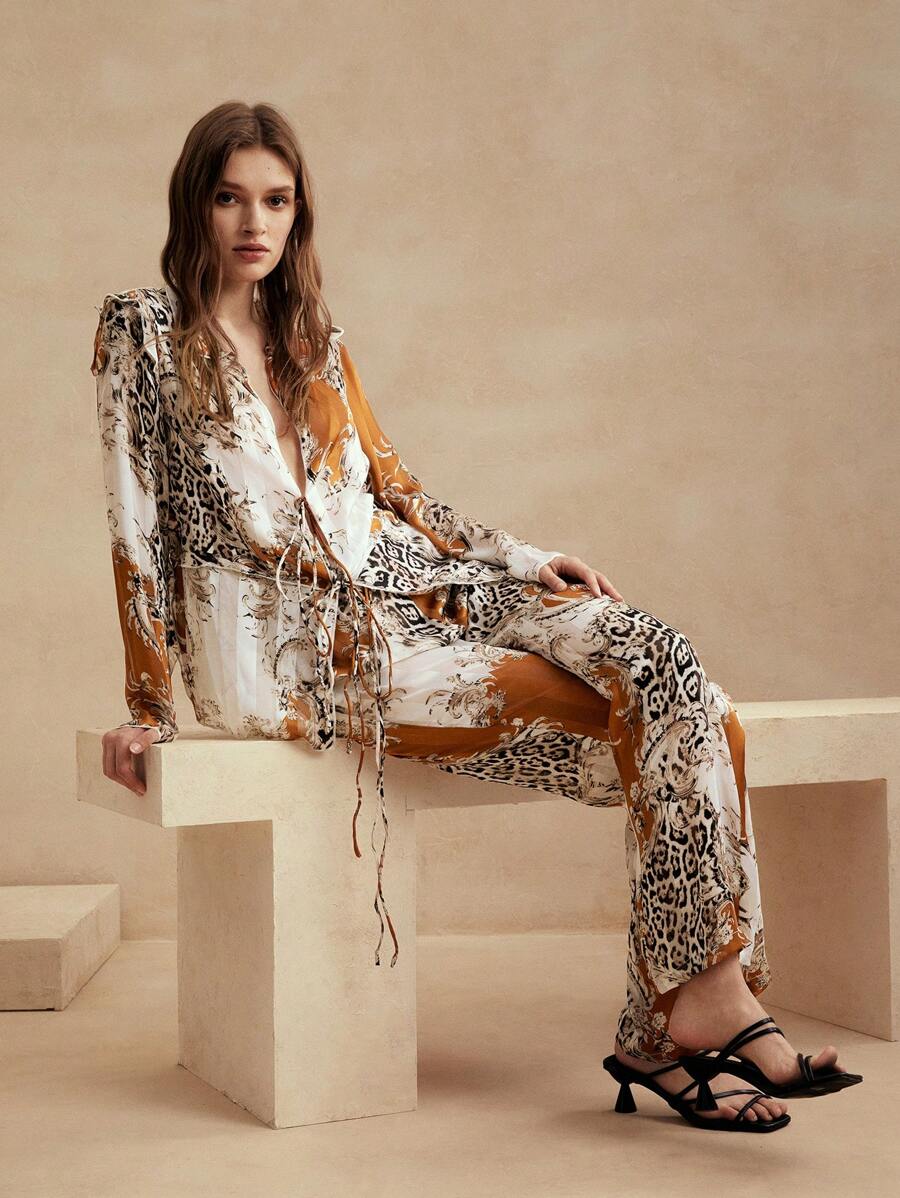 Anewsta Anewsta Resort Style Yacht Leisure Zebra Print Sexy See-Through ...