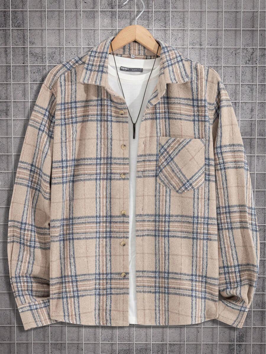 RueChic Giubbotto A Quadri Per Uomo | SHEIN ITALIA