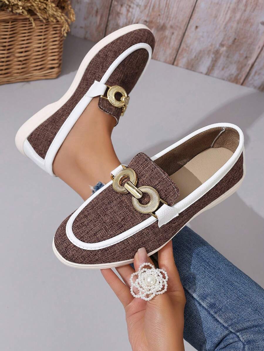 Women's Yellow Slip-On Loafers, Slouchy Flat Shoes With Soft Soles For ...