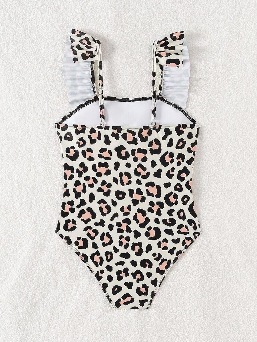 Tween Girl Summer Beach One-Piece Swimsuit With All-Over Print, Ruffles ...