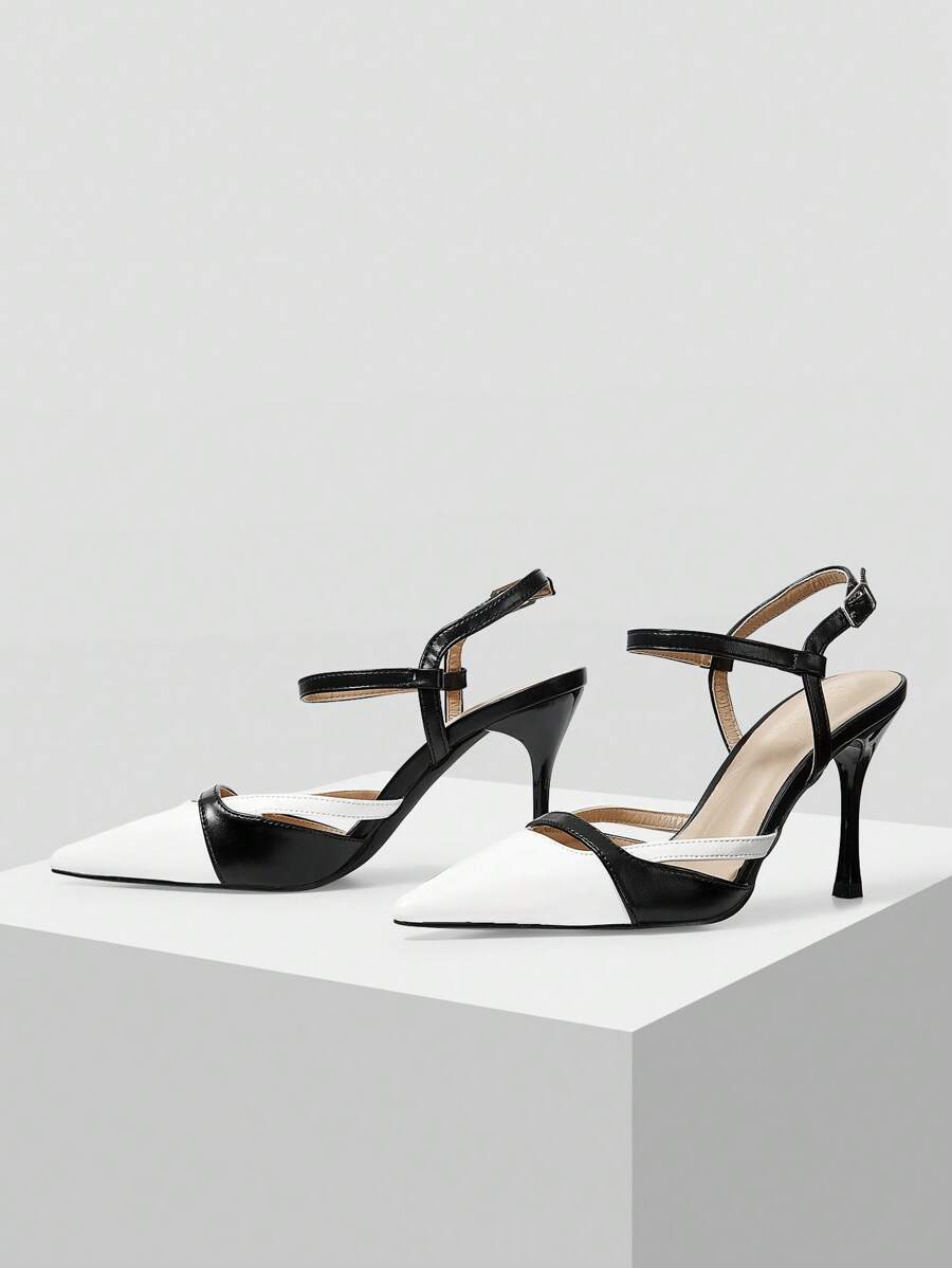 MOTF PREMIUM POINTED-TOE STILETTO HIGH HEEL PUMPS FOR WOMEN, COLORBLOCK ...