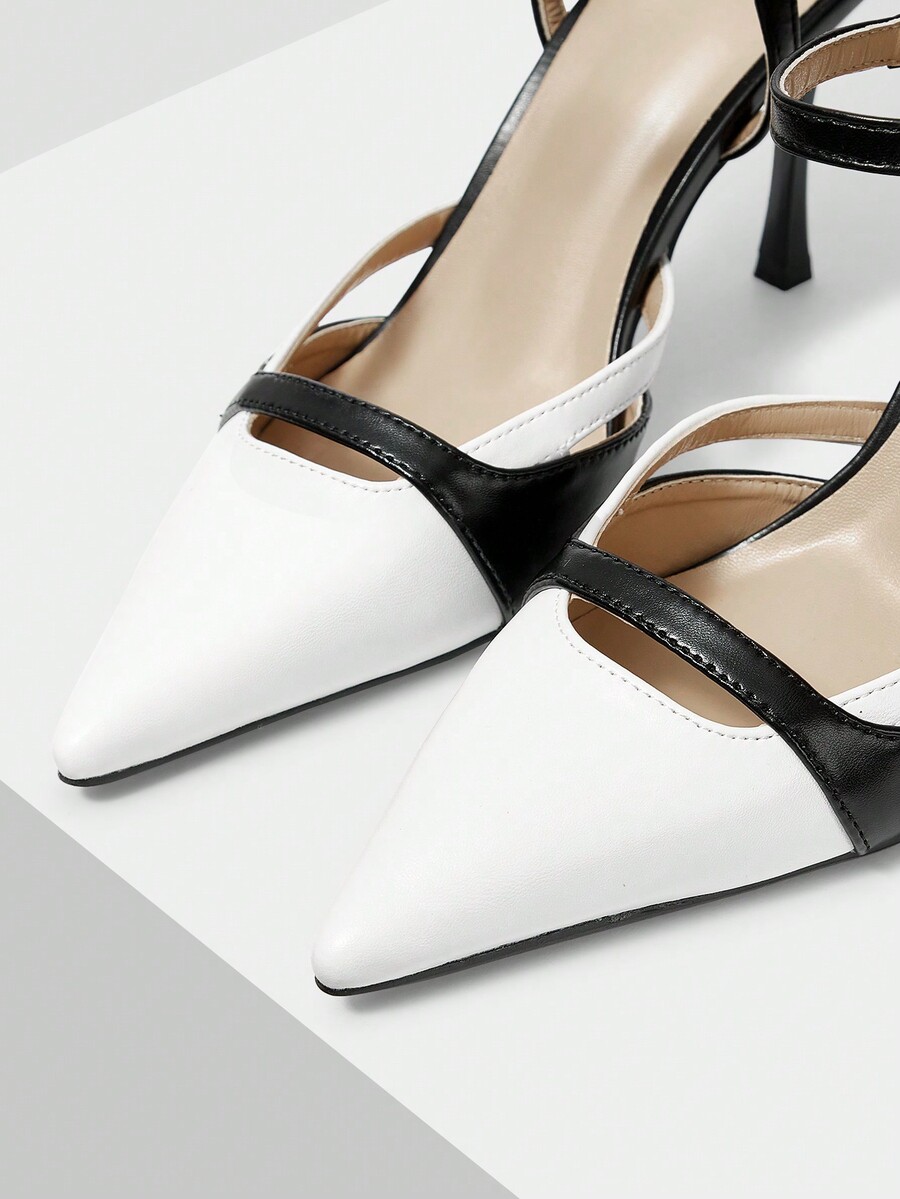 MOTF PREMIUM POINTED-TOE STILETTO HIGH HEEL PUMPS FOR WOMEN, COLORBLOCK ...