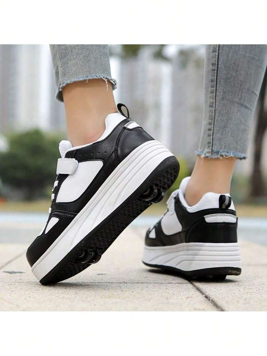 Wheeled Sport Shoes, New Four-Wheel Roller Skates Shoes, Unisex ...
