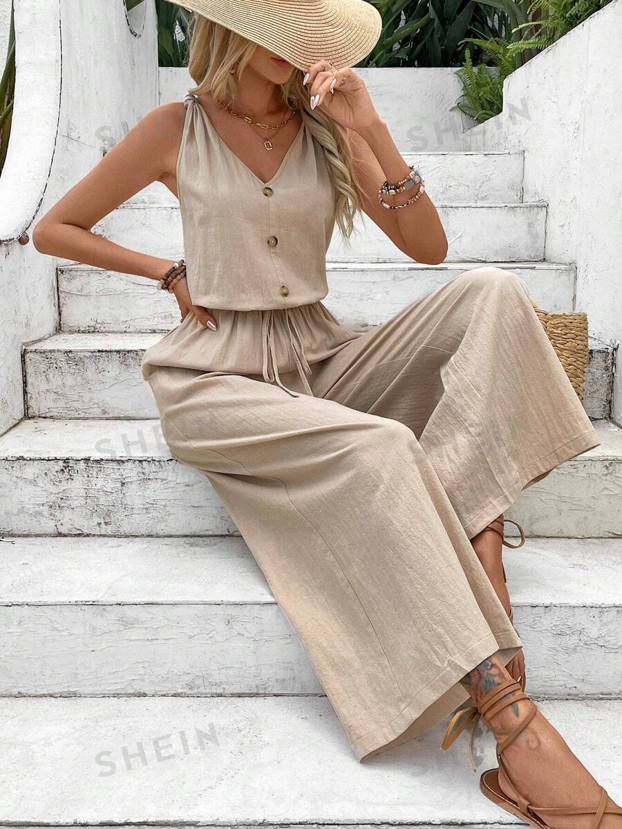 SHEIN Frenchy Ladies' Earthy Clothes Old Money Bow Tie Textured Fabric ...