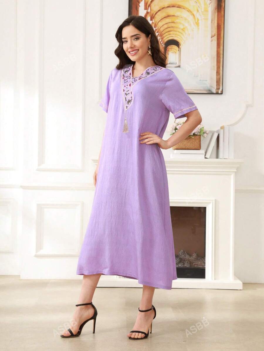 Ramadan besticktes arabisch-inspiriertes elegantes Kleid Jalabia, mit ...