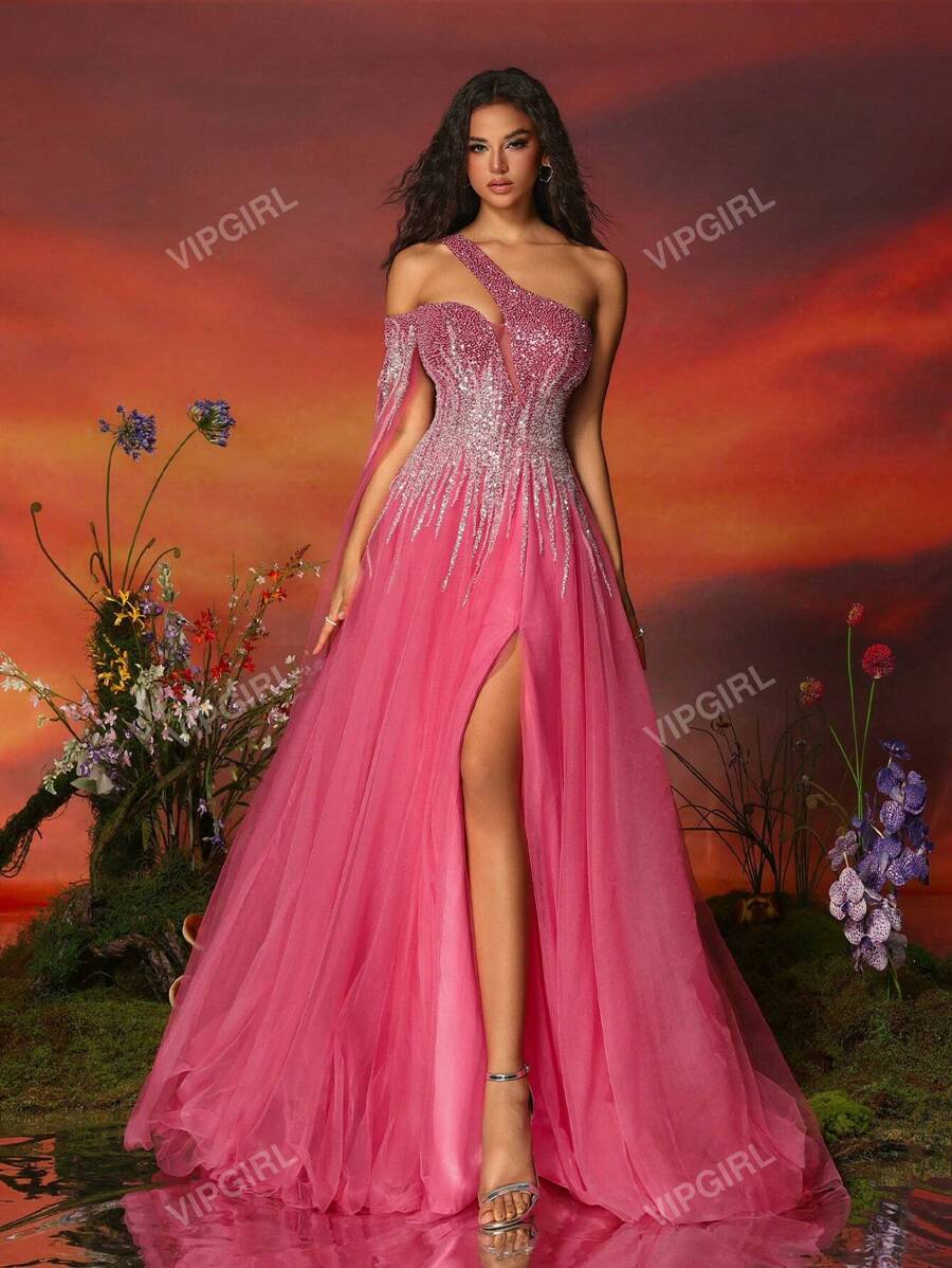 VIPGIRL VIPGIRL Elegant And Noble Mesh Dress For Formal Occasions Prom ...