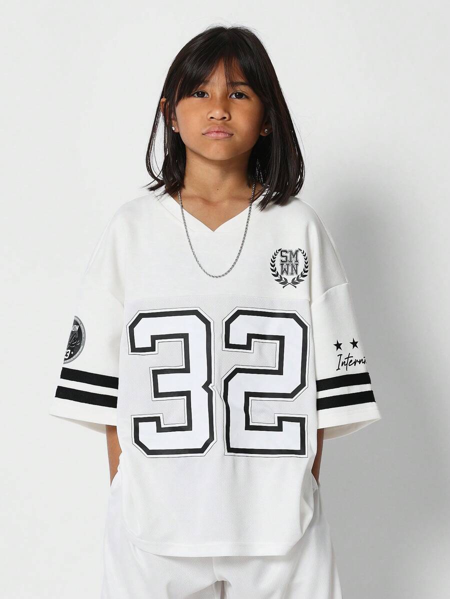 SUMWON Tween Girls Baseball Jersey Tee With Short 2 Piece Set for Sale ...