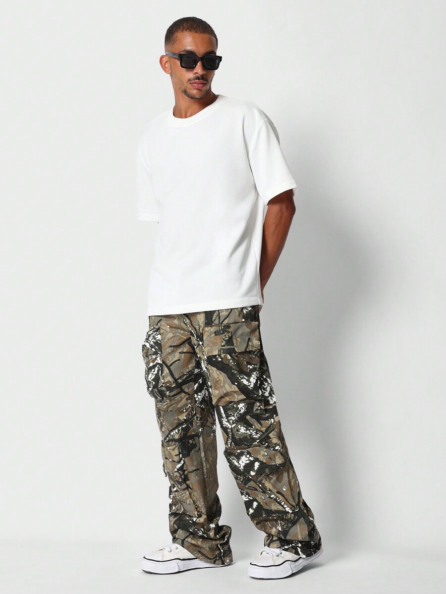 SUMWON Men Loose Fit Cargo Pants With Camo Print | SHEIN UK